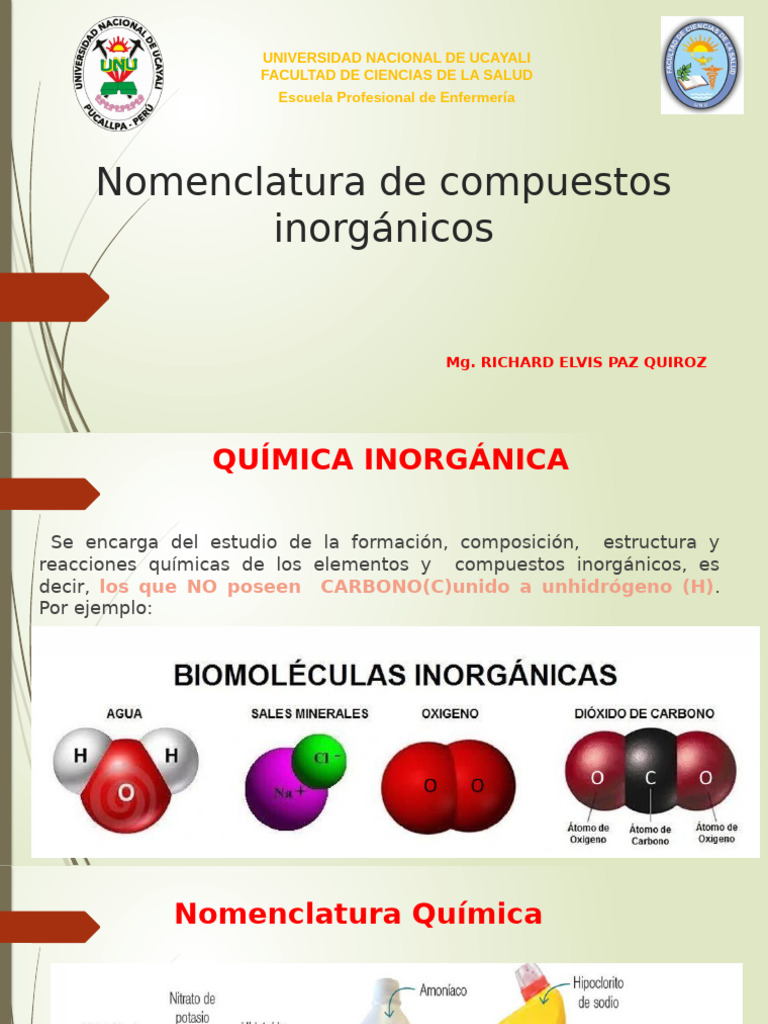 Nomenclatura de Compuestos Inorgánicos-PAZ (1) | PDF | Óxido | Compuestos químicos