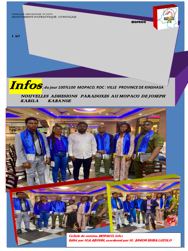 Nouvelles adhésions au MOPACO Kabila | PDF