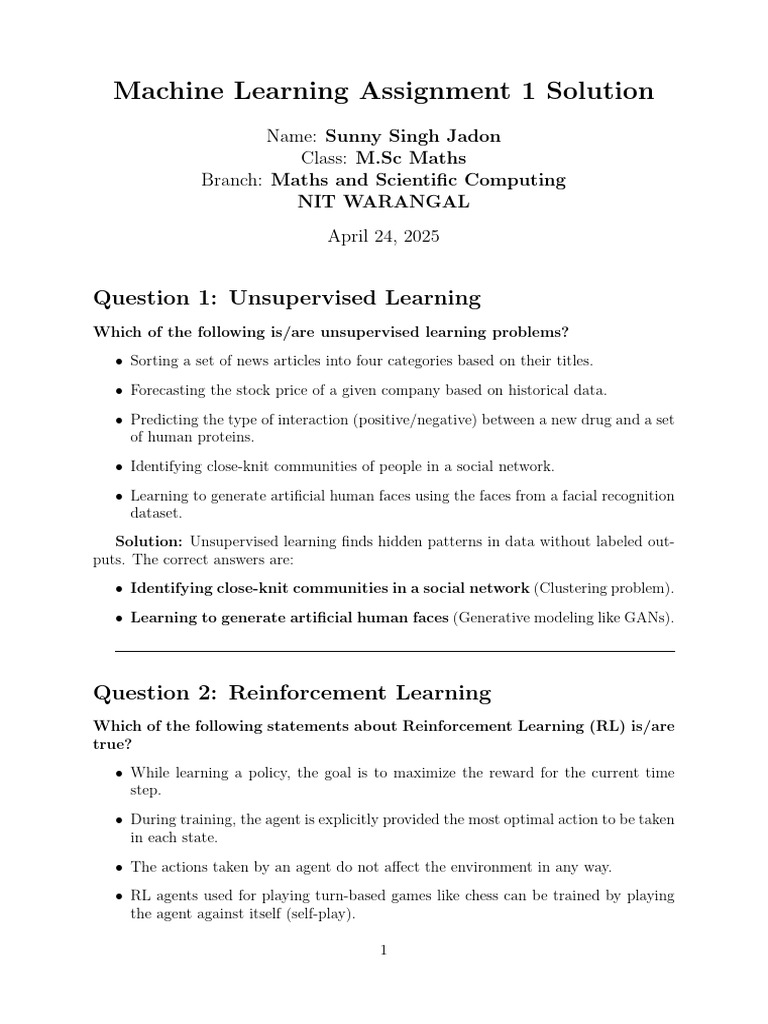ML Assignments 2025 | PDF | Linear Regression | Mean Squared Error