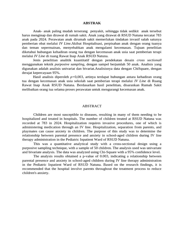 contoh abstrak | PDF | Medical Specialties | Health Care