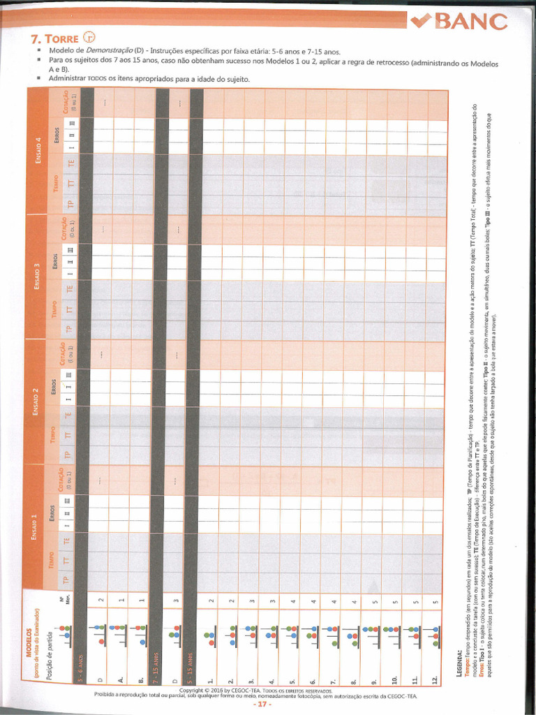 Folha de Teste Torre | PDF