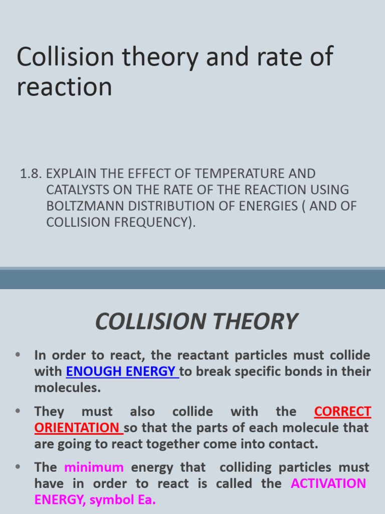 7.2. COLLISION THEORY AND RATE OF REACTION | PDF | Reaction Rate ...