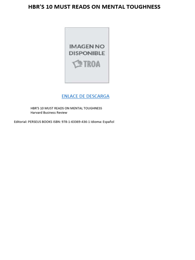 HBR'S 10 Must Reads On Mental Toughness | PDF