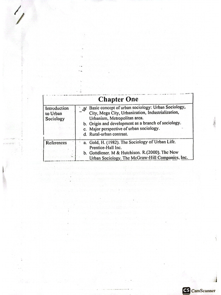 Urban Soc, ch.1 | PDF