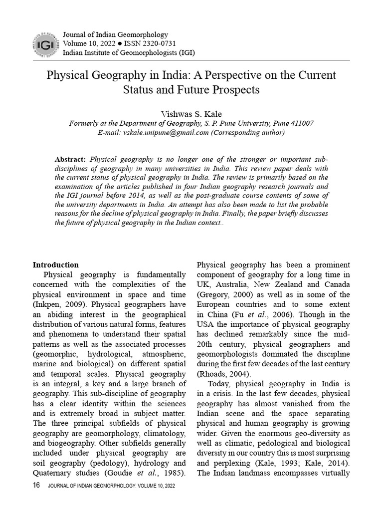 JoIG v10 (2022) p016 027 - Kale Physical Geography in India A ...
