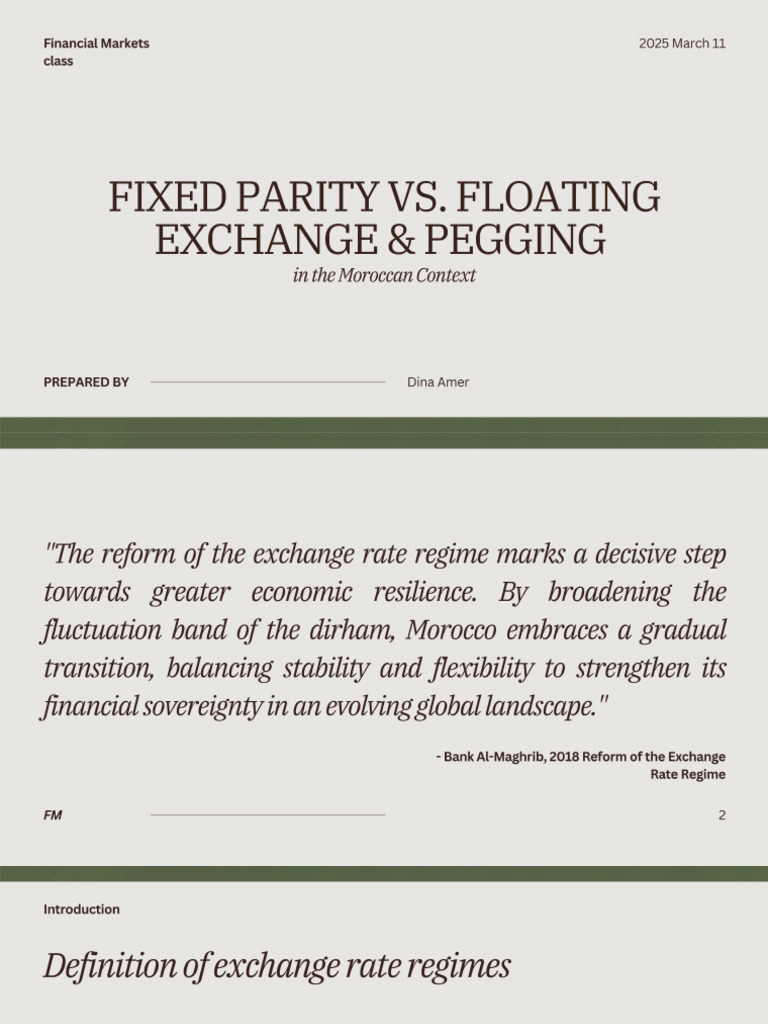 Fixed Parity vs. Floating Exchange & Pegging | PDF