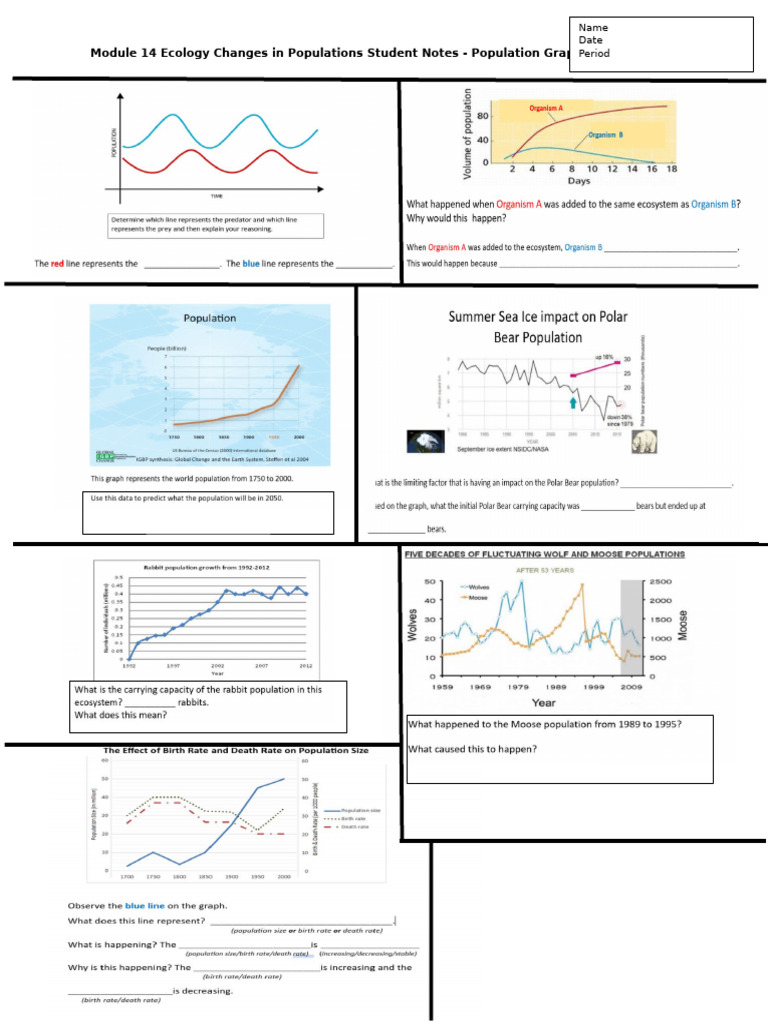 2425 BIO Module 14 Ecology Changes in Populations Student Notes ...