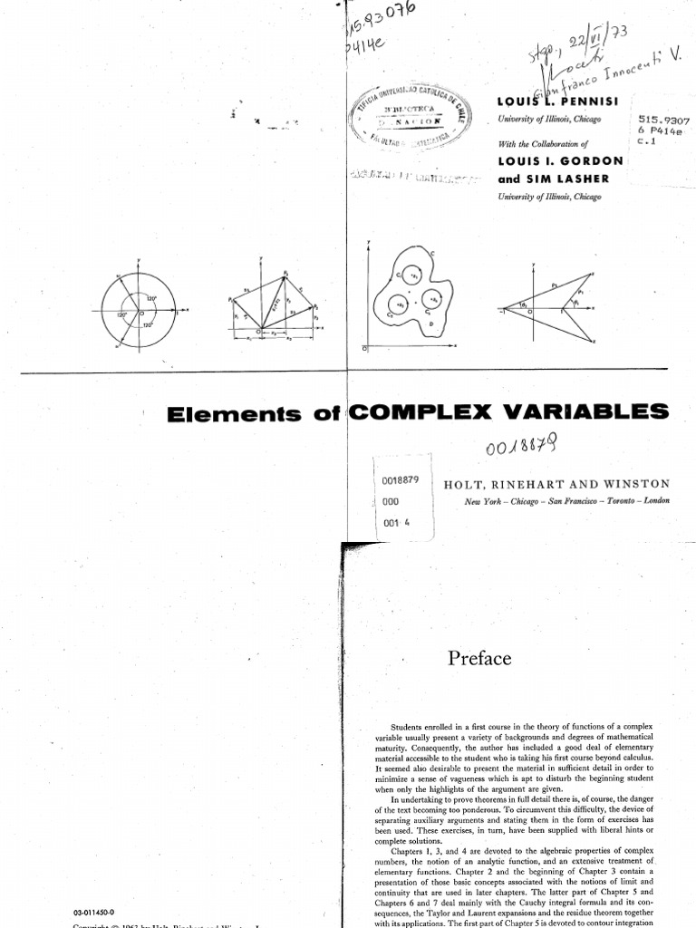Dokumen - Pub Elements of Complex Variables | PDF