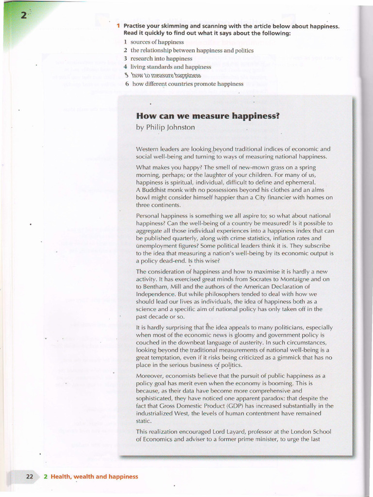 STUDENT IELTS Advantage - Reading Skills 2 | PDF | Happiness | Gross Domestic Product