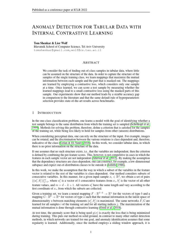1041_anomaly_detection_for_tabular_ | PDF | Covariance | Vector Space