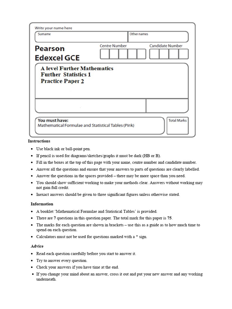 FS1 Practice Paper 2 - For Teachers | PDF | Probability Distribution | Sampling (Statistics)