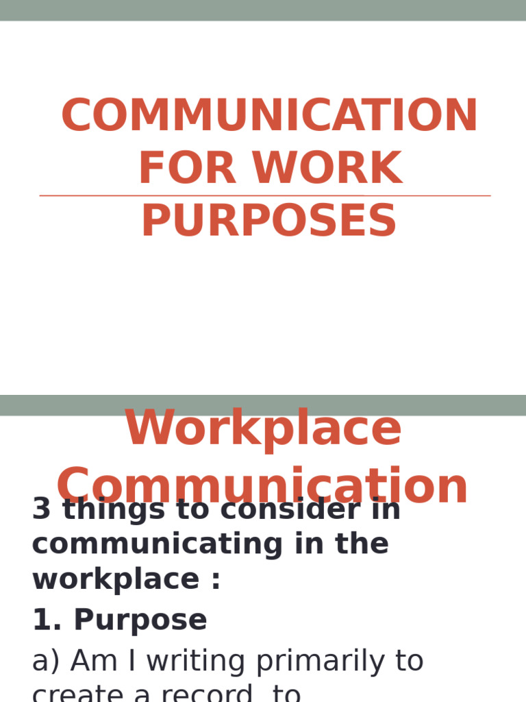 Communication For Work Purposes | PDF | Interview | Communication