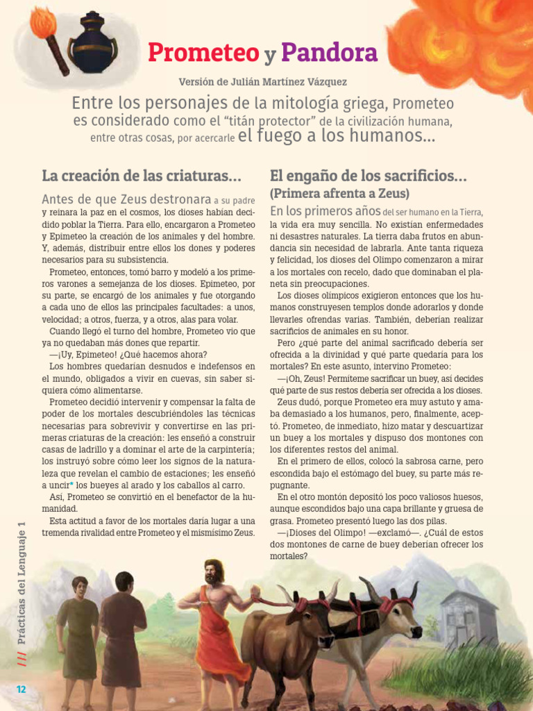 Mito de Prometeo y Pandora | PDF | Prometeo | Zeus