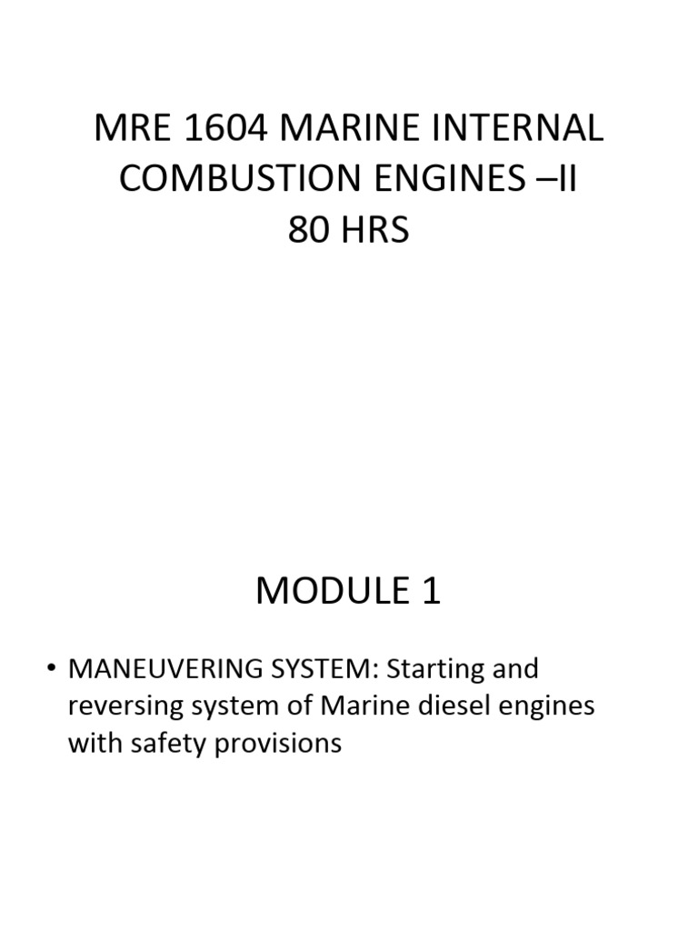 MOD 1 Manoeuvring System | PDF | Internal Combustion Engine | Valve