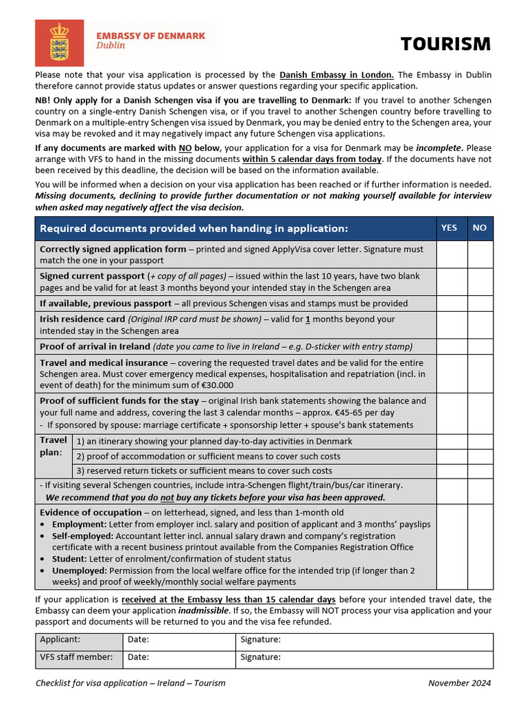 Tourism Ireland Checklist November 2024 | PDF | Travel Visa | Passport