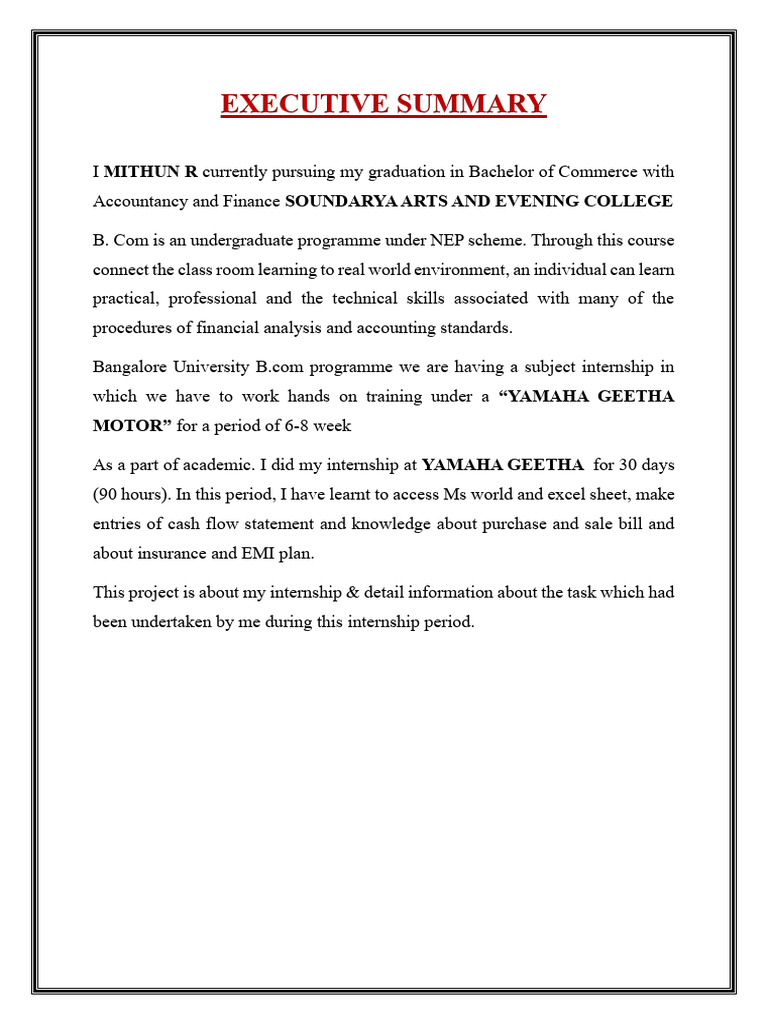 Mithiun Executive Summary 1 | PDF