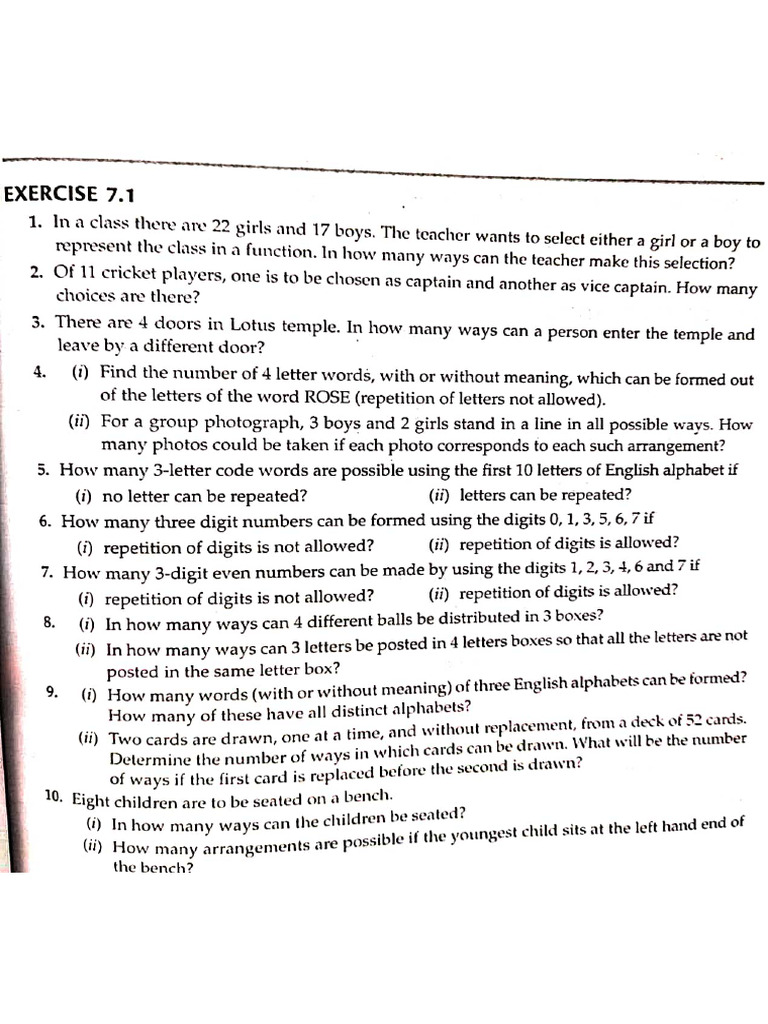 WORKSHEET - Fundamental Principle of Counting | PDF