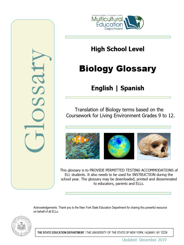 Eng SP Bio Glossary | PDF | Sangre | Biología
