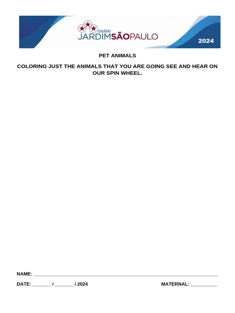 Handout Maternal - PET ANIMALS | PDF