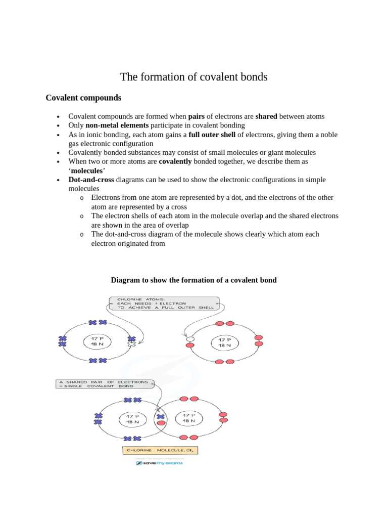 The Formation of Covalent Bonds | PDF | Covalent Bond | Chemical Bond