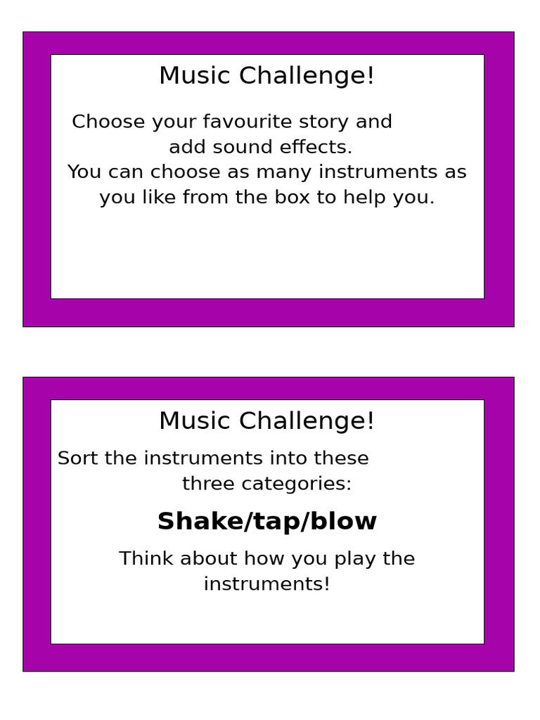 Interactive Music Challenge Activities | PDF