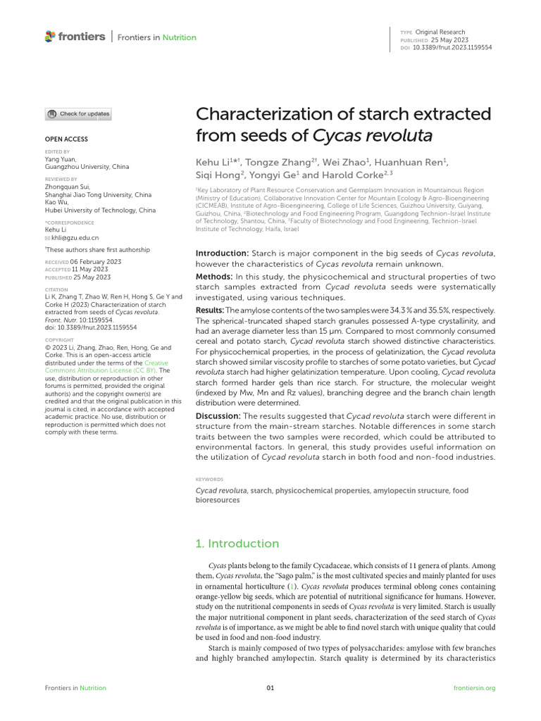 Characterization of Starch Extracted From Seeds of | PDF | Starch ...