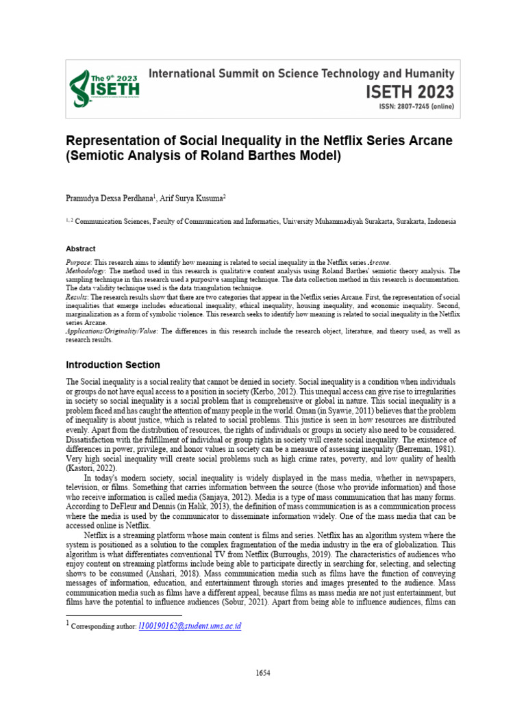 Representation of Social Inequality in The Netflix | PDF | Economic ...
