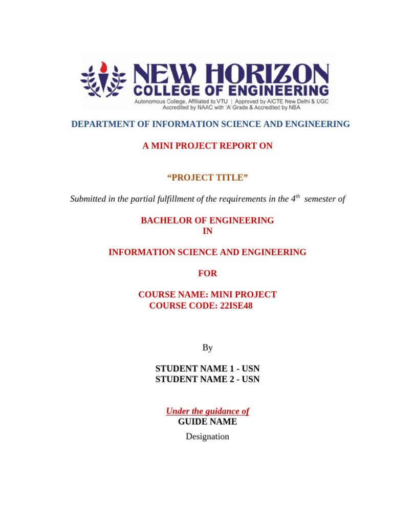 Mini Project Report Format_Certificate Pages | PDF | Operating System ...