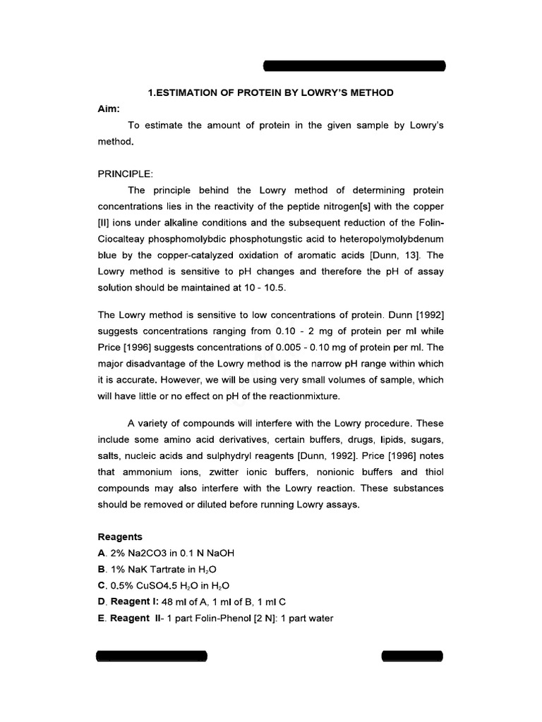 Protein Estimation | PDF