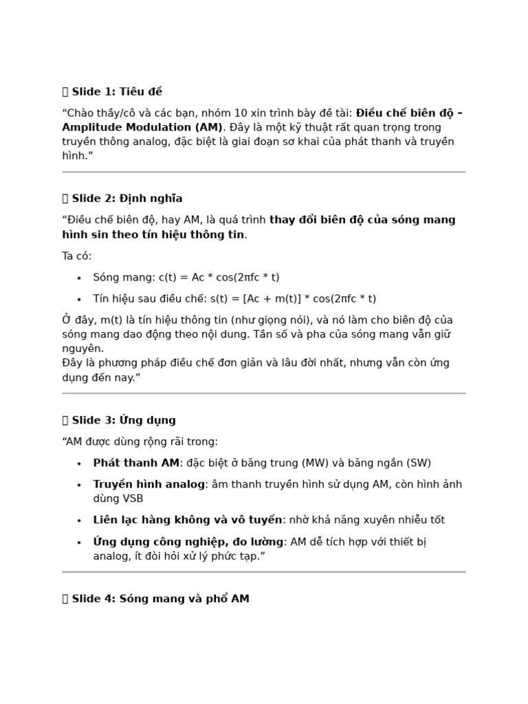 Thuyet Trinh Dieu Che AM | PDF