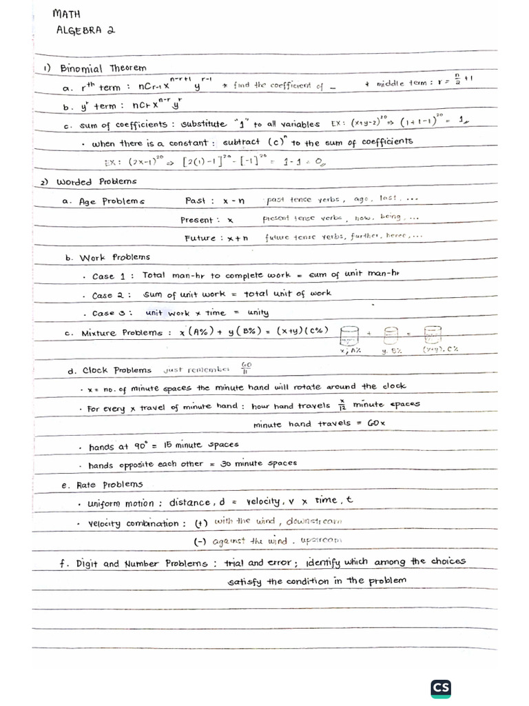 2025-04-08 - Algebra 2 - Notes | PDF