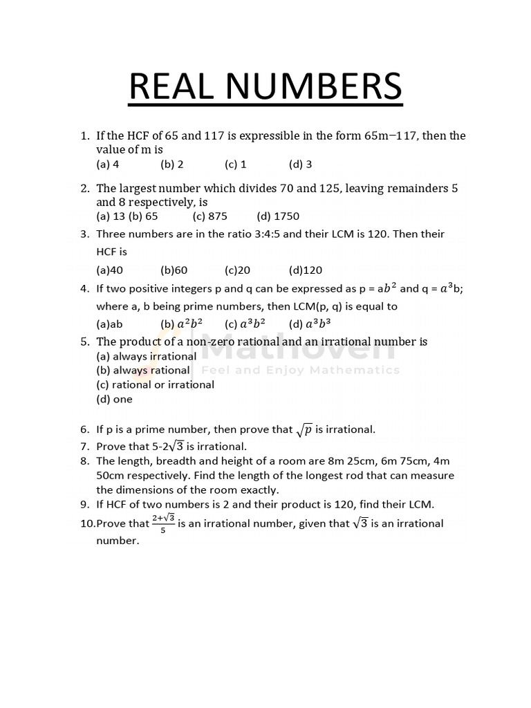 Real Numbers | PDF