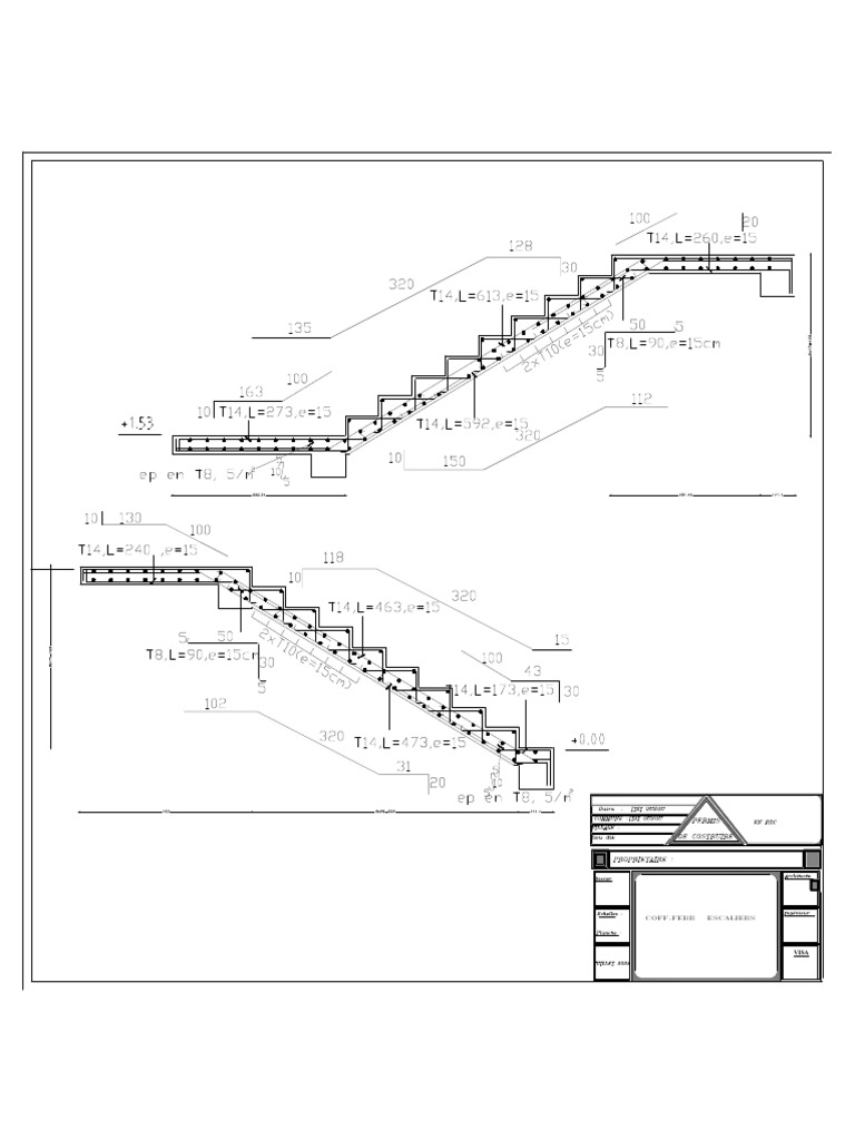Coffrage Et Ferraillage Des Escalier | PDF