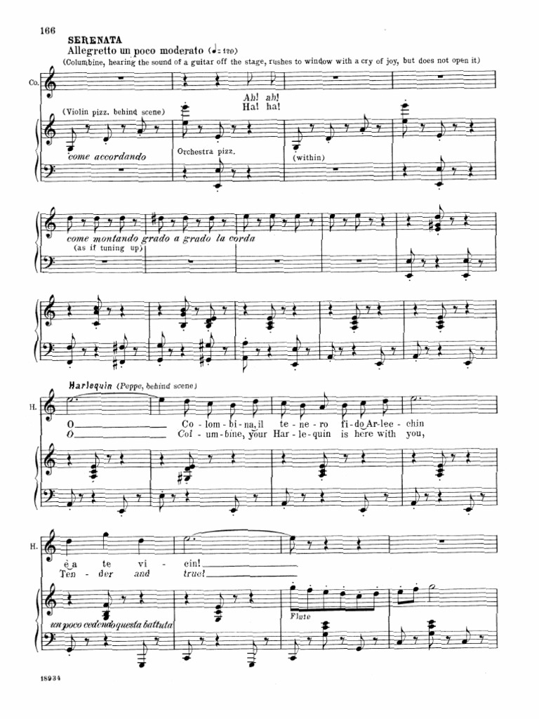 O Colombina - Tenor Aria PAGLIACCI | PDF