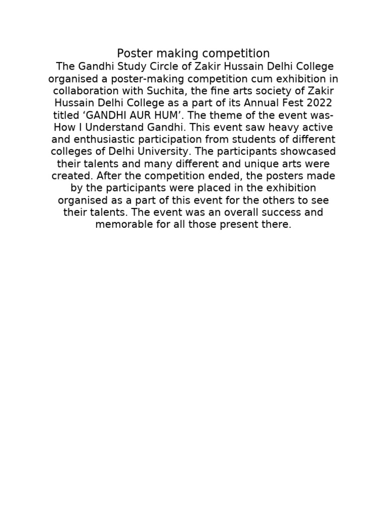 Gandhi-Themed Poster Competition 2022 | PDF