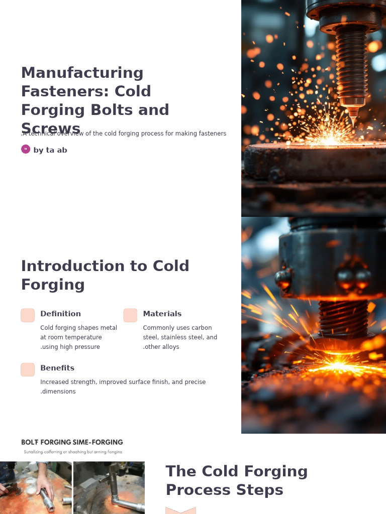 Cold Forging Process for Fasteners | PDF | Forging | Screw