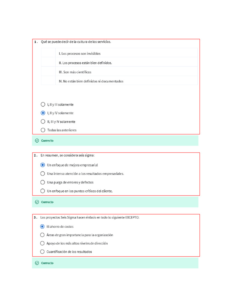 Examen 2-Modulo 1 - Fundamentos y Principios de Six Sigma | PDF
