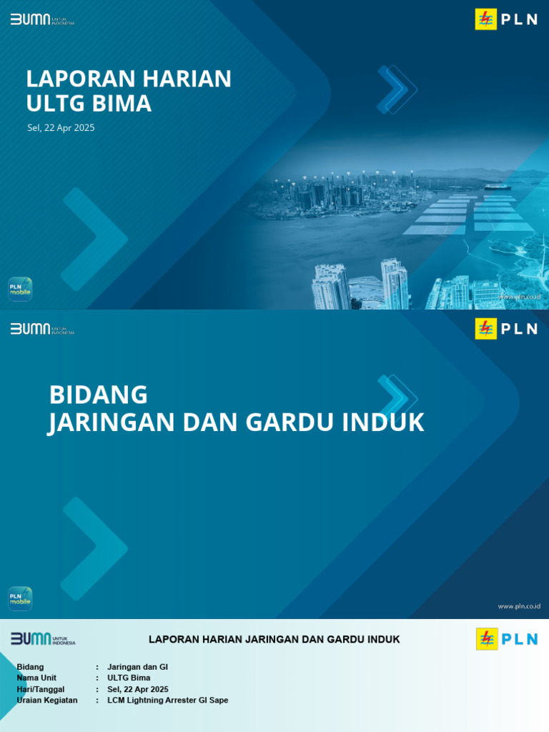 Sel, 22 Apr 2025 Laporan Harian ULTG Bima | PDF