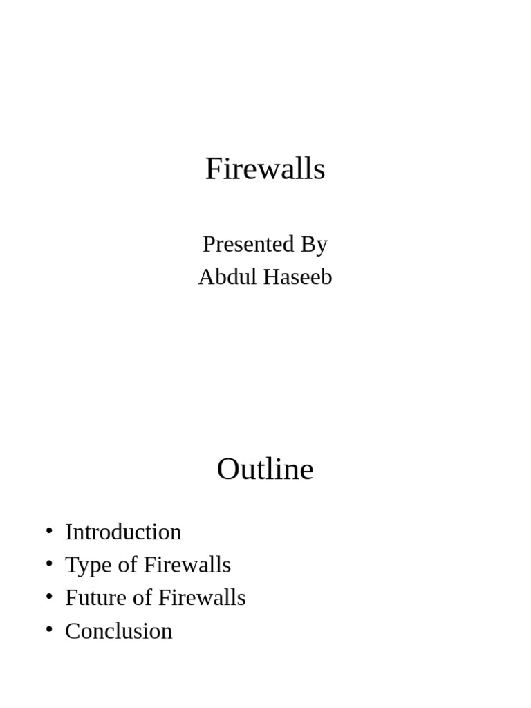 Firewalls | PDF