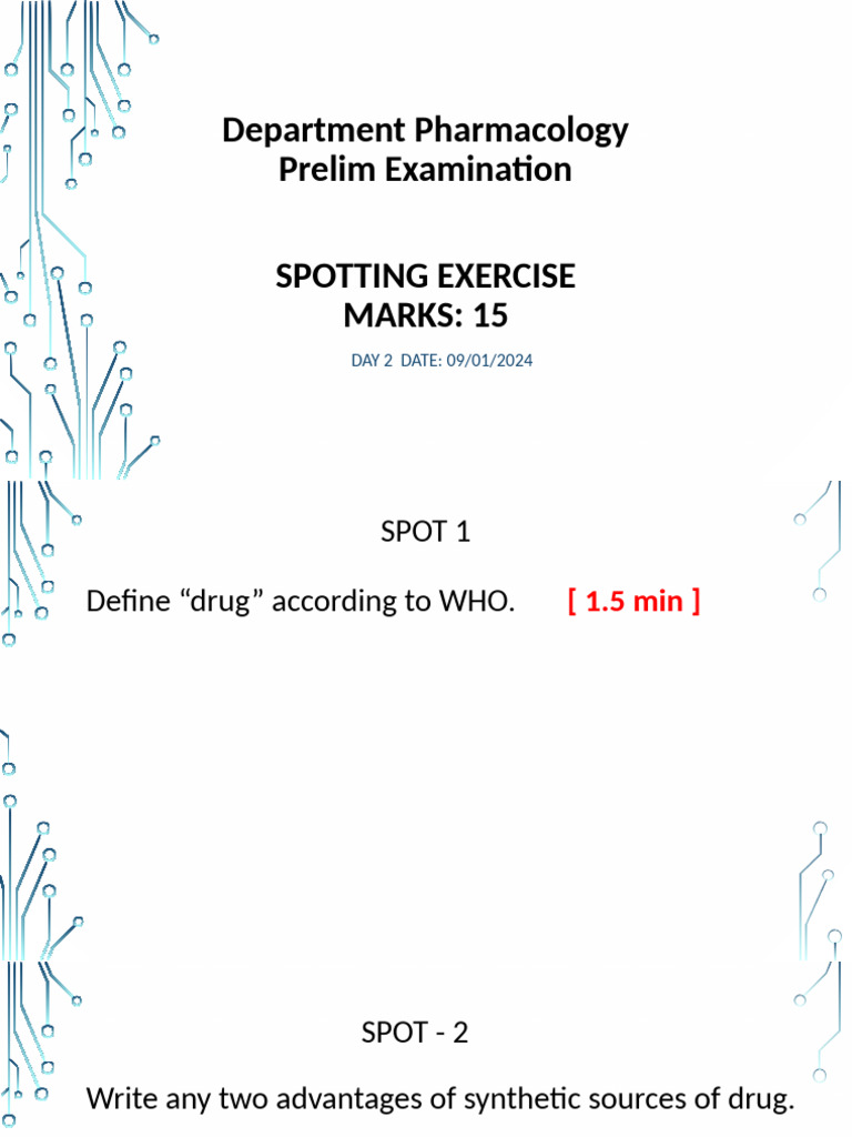 Pharmacology Prelim Exam Spotting Guide | PDF