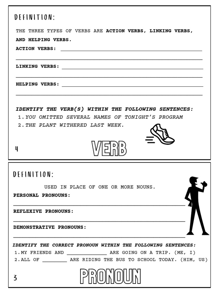 Parts of Speech Flipbook (Blank) | PDF | Noun | Part Of Speech