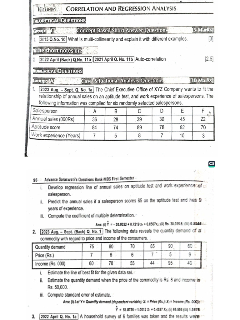 Correlation and Regression Final Examination | PDF