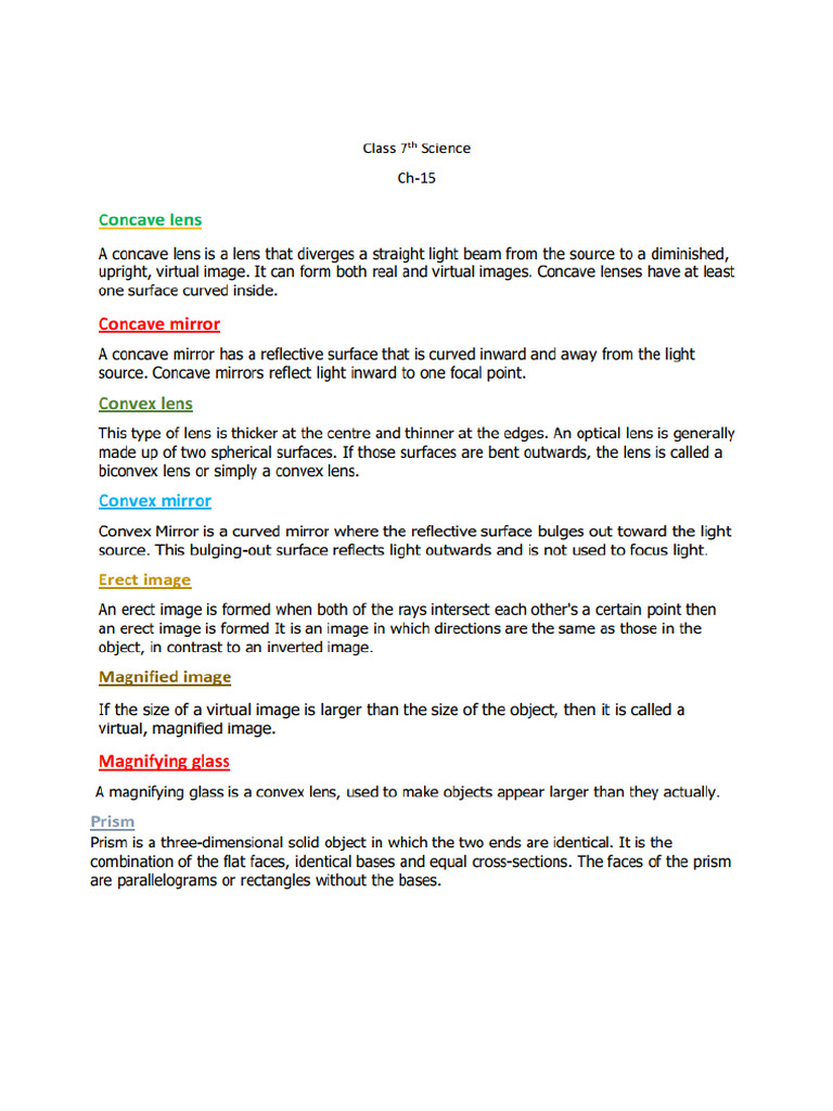 Class 7 Science Light | PDF