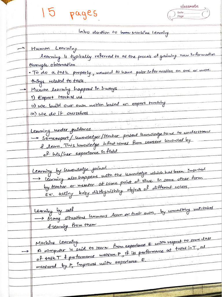 ML Notes | PDF