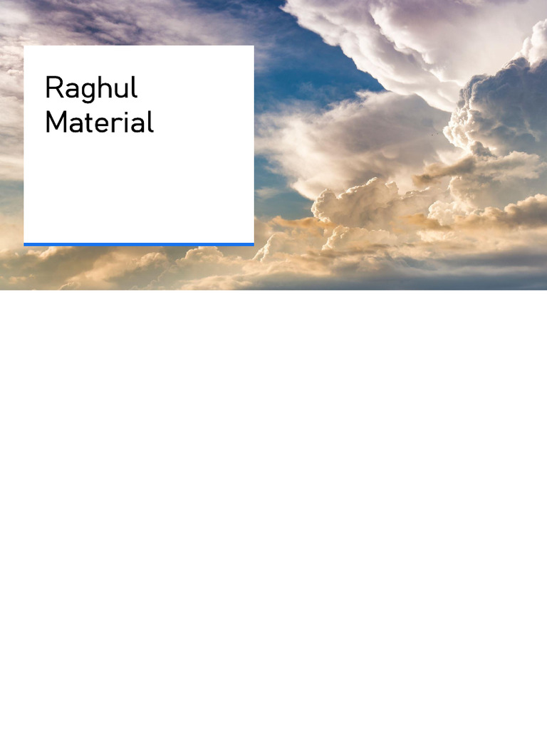 Raghul Material Details | PDF