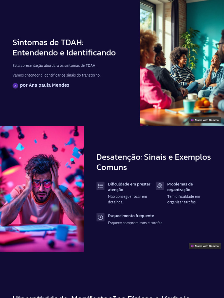 Sintomas de TDAH Entendendo e Identificando | PDF