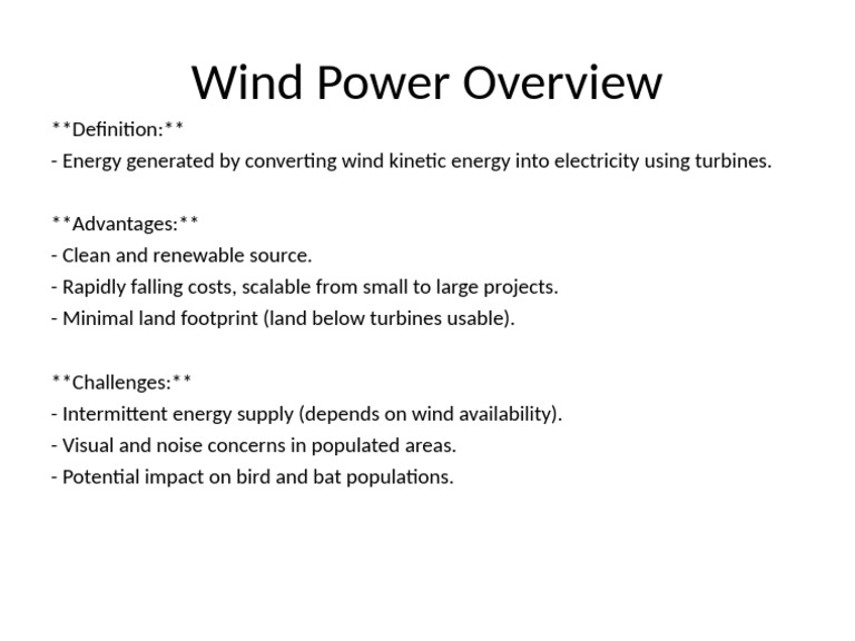 Wind Power Overview | PDF