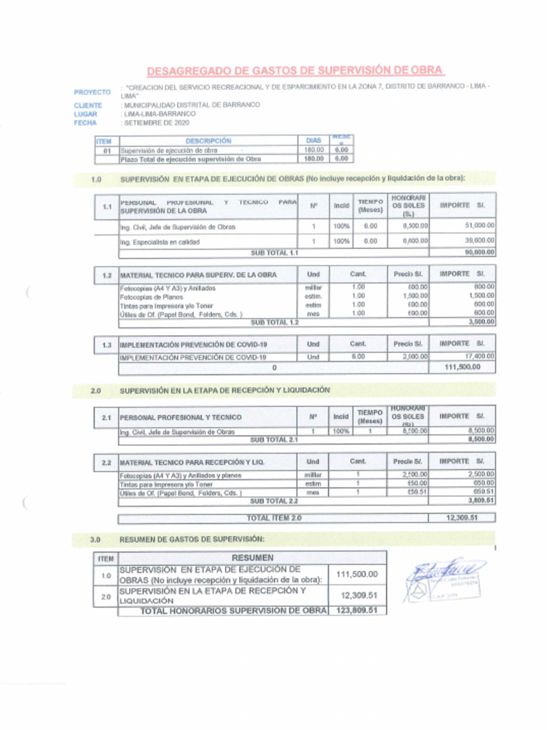 GASTOS VARIABLES - SUPERVISION Rev.02 | PDF