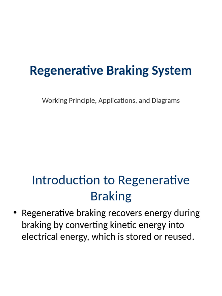 Regenerative Braking Enhanced | PDF