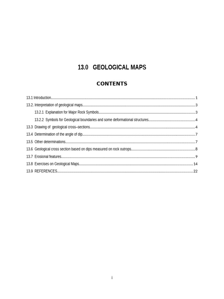 Geological Maps (Lecture Notes) 1 | PDF | Geology | Rock (Geology)